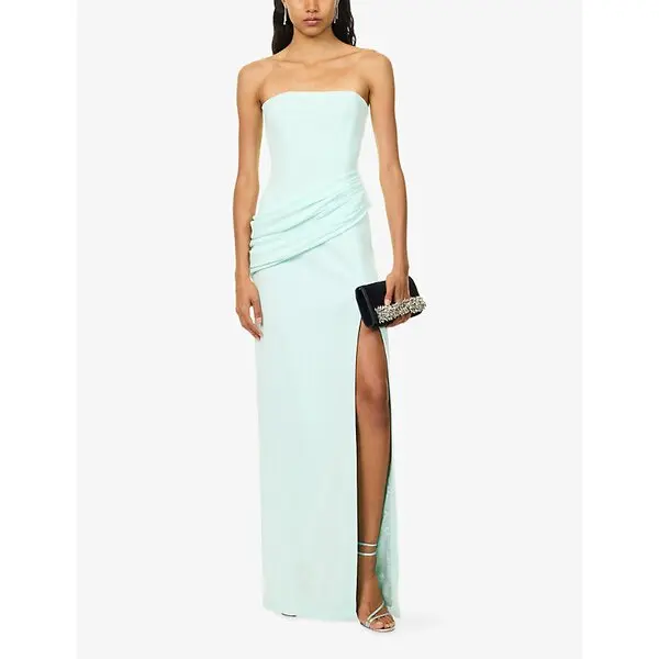 Sabina Bilenko Draped Crepe Maxi Dress
