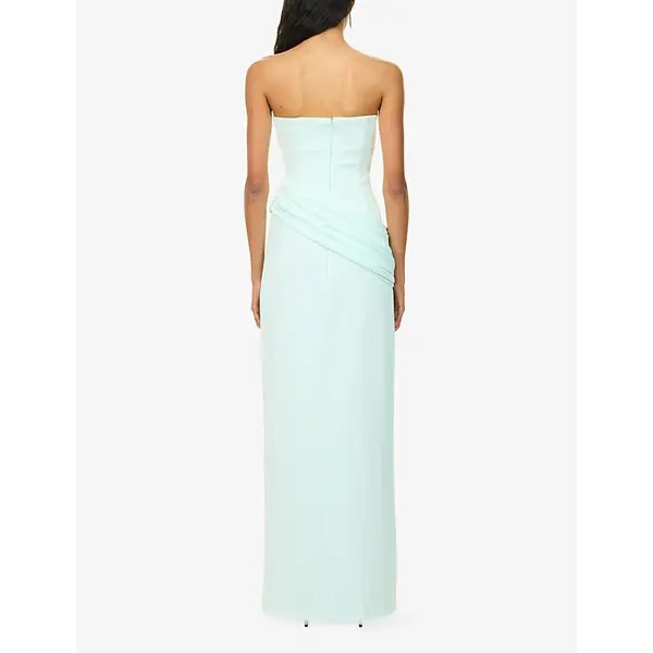 Sabina Bilenko Draped Crepe Maxi Dress