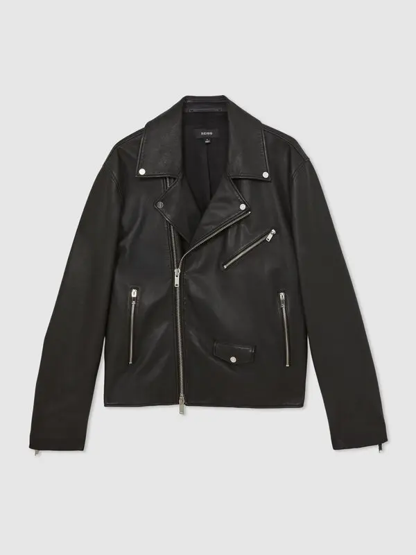REISS Royal Ballet Leather Biker Jacket