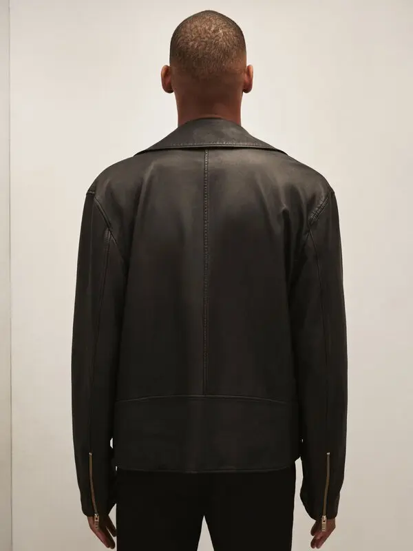 REISS Royal Ballet Leather Biker Jacket