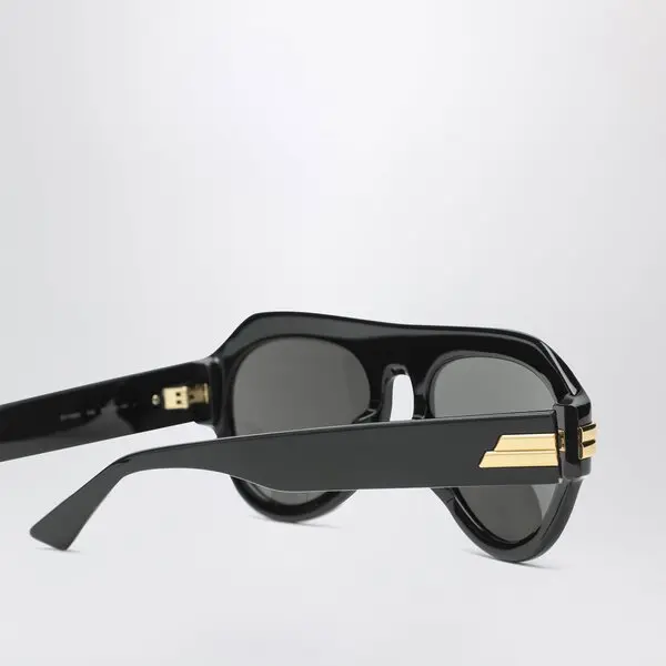Bottega Veneta Black Aviator Sunglasses In Acetate