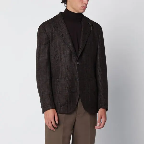 SANTANIELLO Prince Of Wales Check Single-breasted Blazer