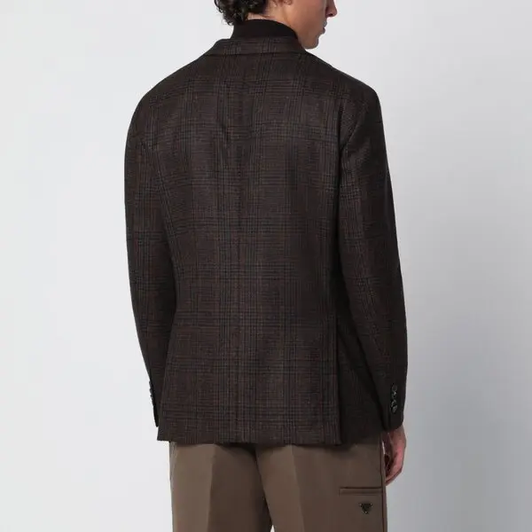 SANTANIELLO Prince Of Wales Check Single-breasted Blazer