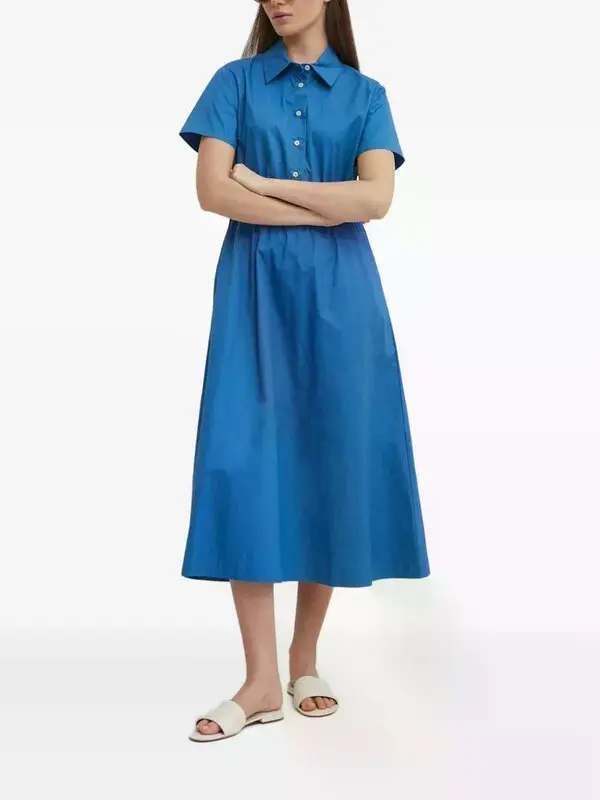 BENETTON Midi Dress With Collared Neckline And Gathered Waist