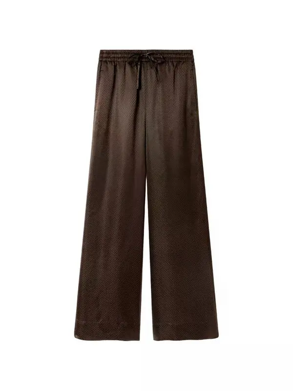 Stella McCartney Star Silk Jacquard Pants - Brown