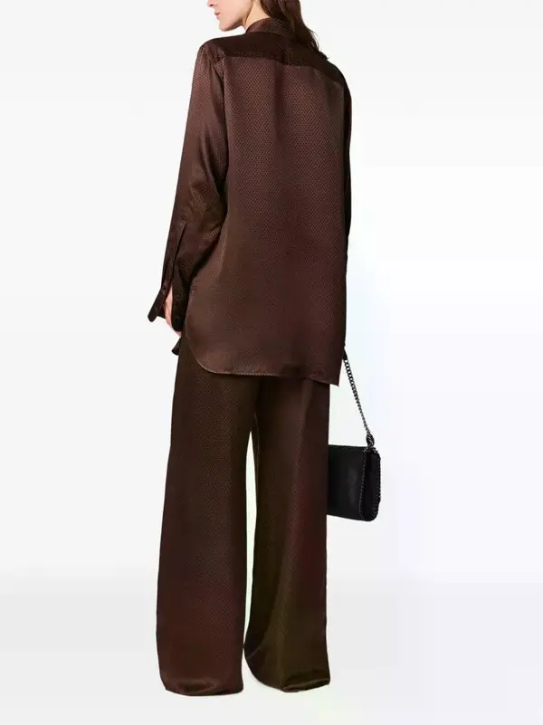 Stella McCartney Star Silk Jacquard Wide-leg Trousers