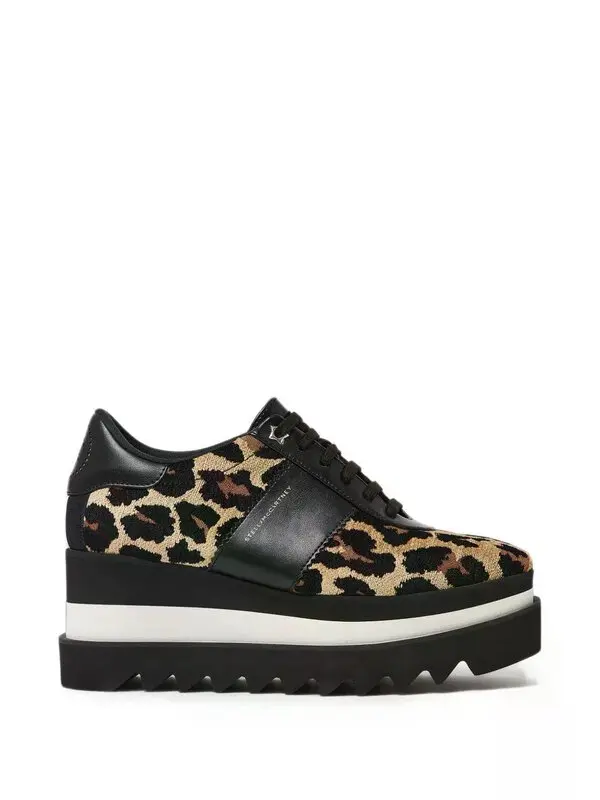 Stella McCartney Sneak-elyse Leopard Platform Sneakers - Neutrals