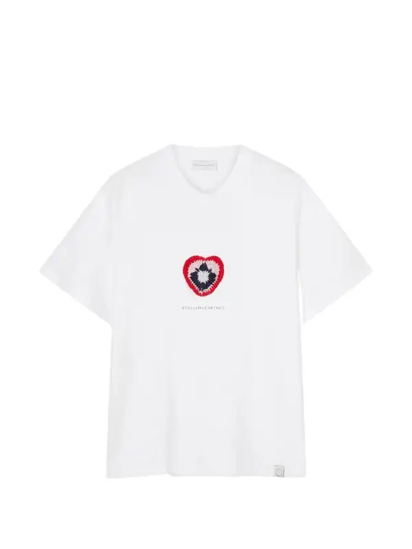 Stella McCartney Crochet-heart T-shirt - White
