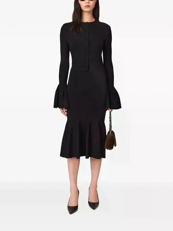 Stella McCartney Compact Knit Bell-sleeve Cardigan