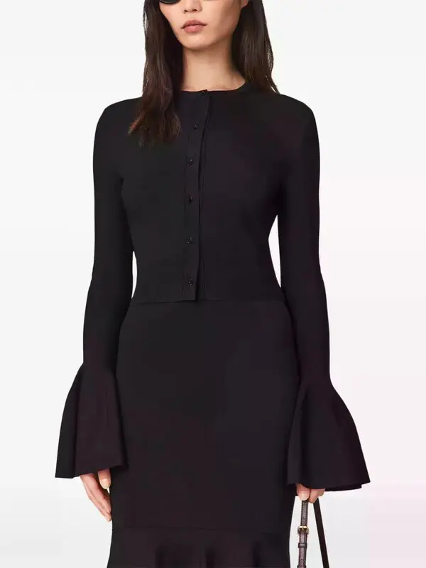 Stella McCartney Compact Knit Bell-sleeve Cardigan