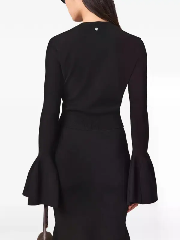 Stella McCartney Compact Knit Bell-sleeve Cardigan