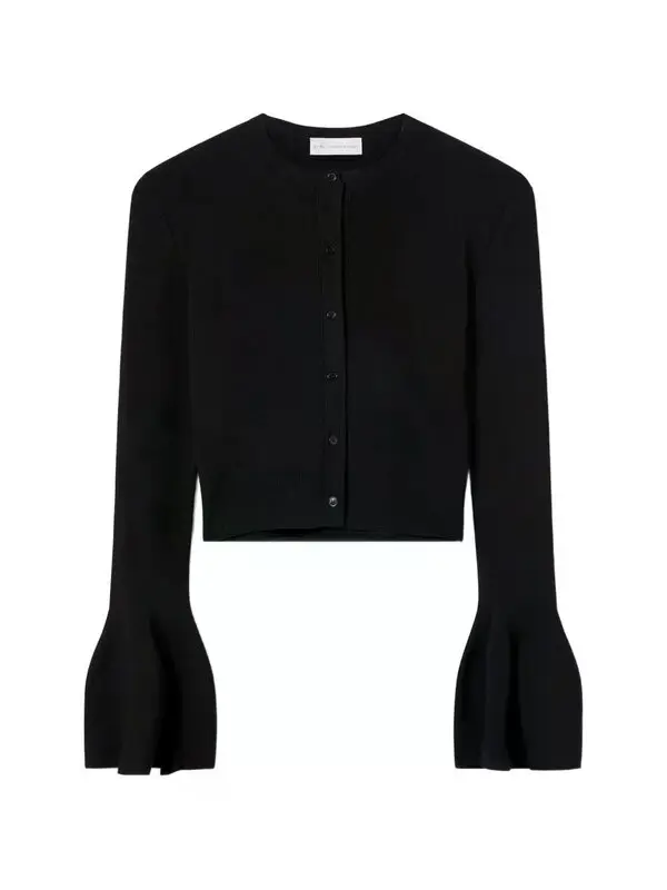 Stella McCartney Compact Knit Bell-sleeve Cardigan - Black