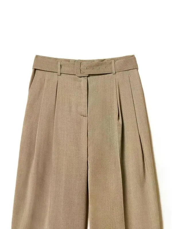 TWINSET Belted Pleated Trousers