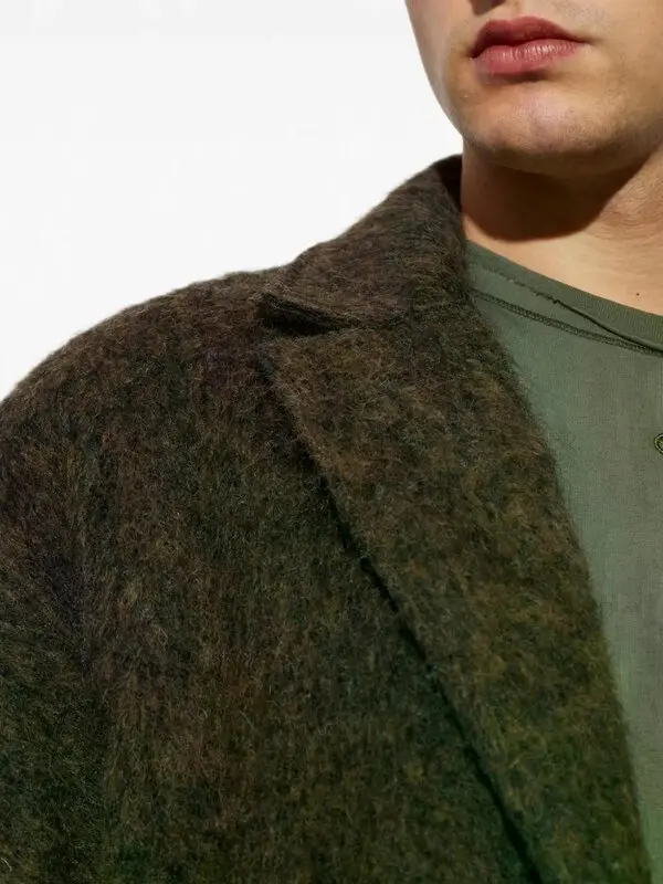 DIESEL® Brushed Wool Blend Mid-length Coat