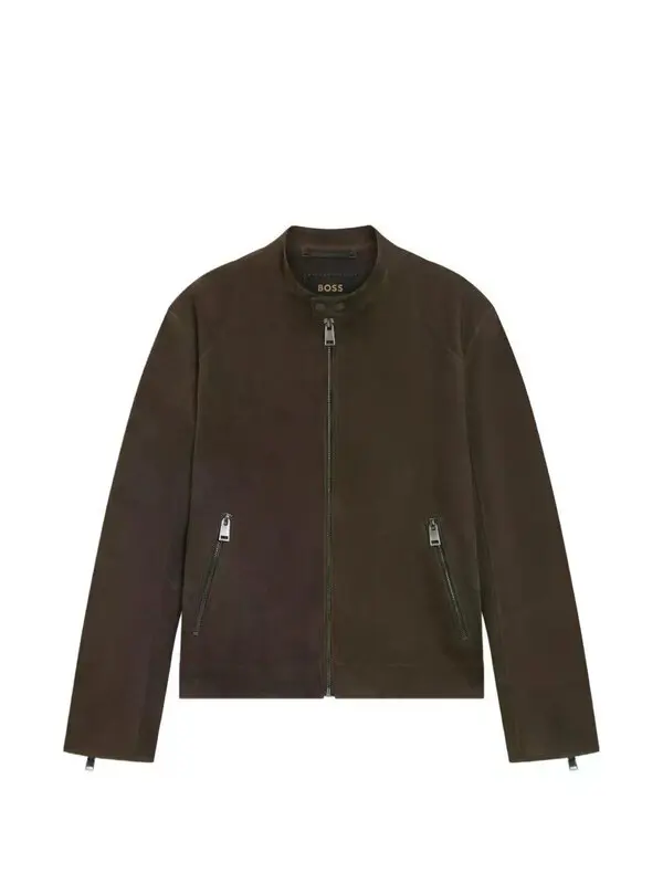 BOSS Zip Long-sleeves Jacket - Brown