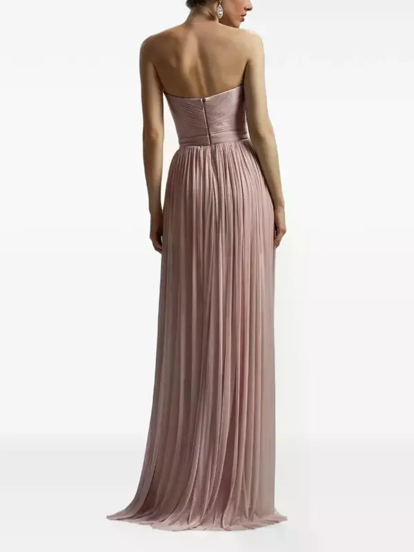 CRISTALLINI Pandora Ruched Strapless Maxi Dress