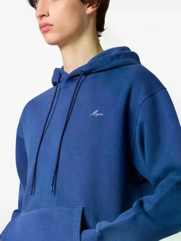 MSGM Logo-embroidered Drawstring Hoodie