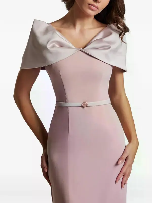 CRISTALLINI Avalon Bow-detail Midi Dress - Pink