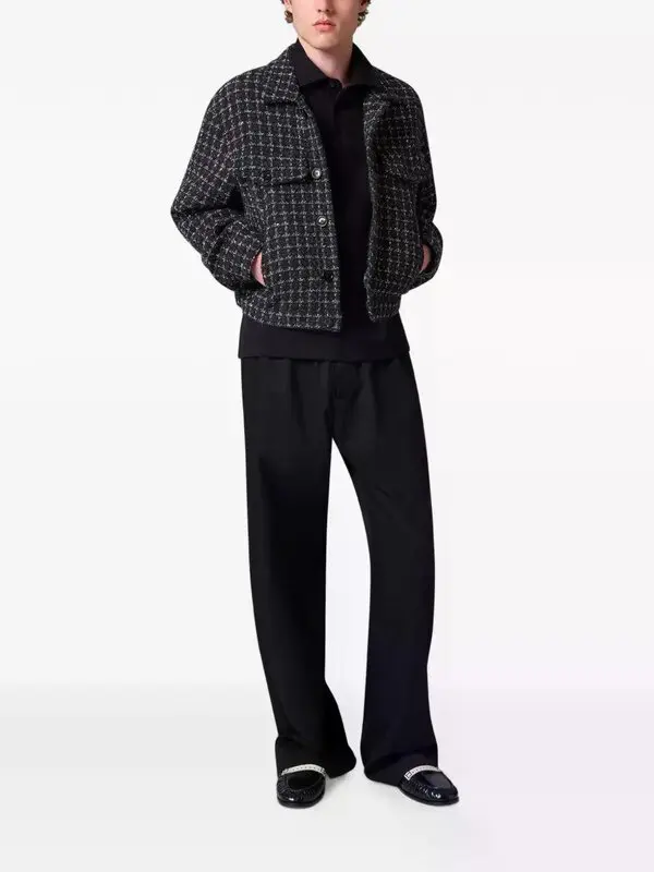 MSGM Logo-patch Long-sleeve Polo Shirt