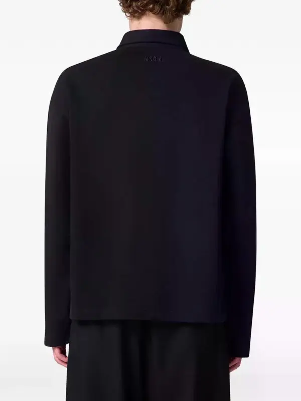 MSGM Logo-patch Long-sleeve Polo Shirt