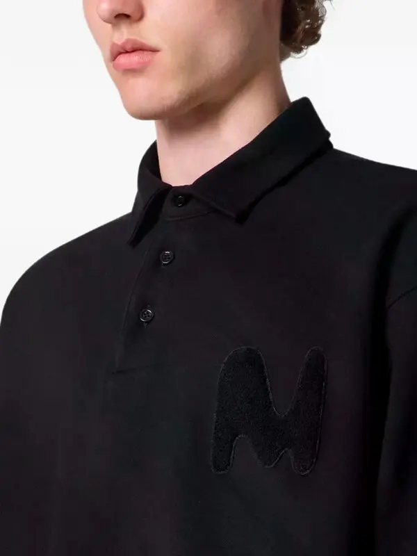 MSGM Logo-patch Long-sleeve Polo Shirt