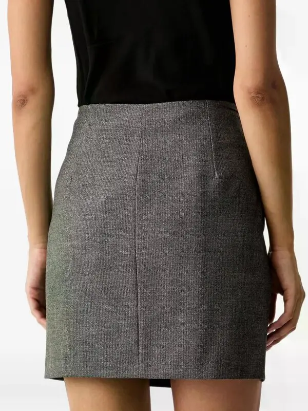 FRACOMINA Belted Herringbone-pattern Mini Skirt
