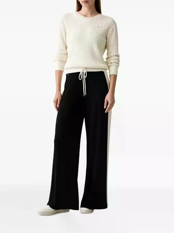 Joseph Ribkoff Wide Leg Track Pants With Drawstring Waist