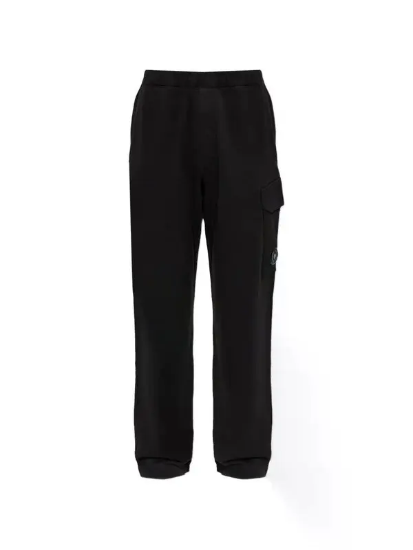 C.P. COMPANY Diagonal Raised Fleece Lens Cargo Sweatpants - Black