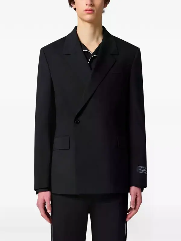 MSGM Logo-patch Double-breasted Jacket
