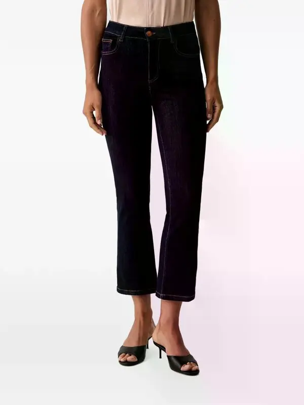 FRACOMINA Cropped Flared Jeans With Contrast Stitching
