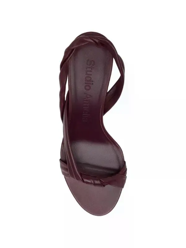 Studio Amelia Siena Braided Slingback Sandals - Red