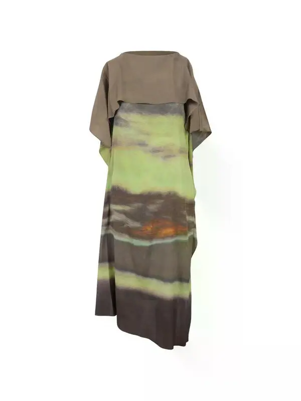 Christian Wijnants Abstract Print Kaftan Midi Dress - Green