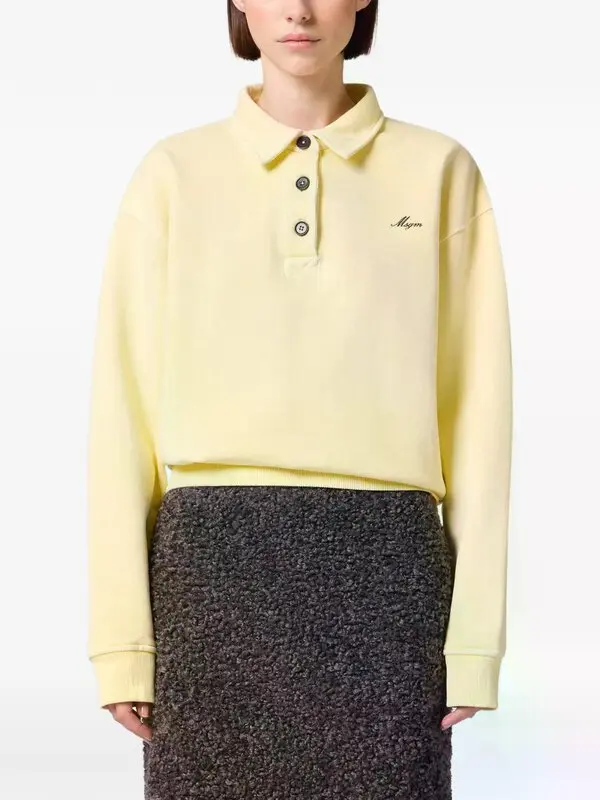 MSGM Logo-embroidered Polo Top
