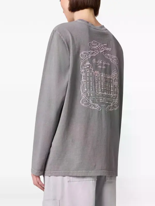 MSGM Embroidered Long-sleeve T-shirt