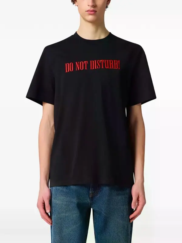 MSGM Slogan-embroidered T-shirt