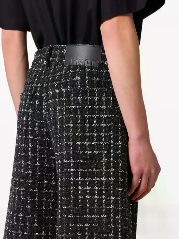 MSGM Tweed-check Tailored Shorts