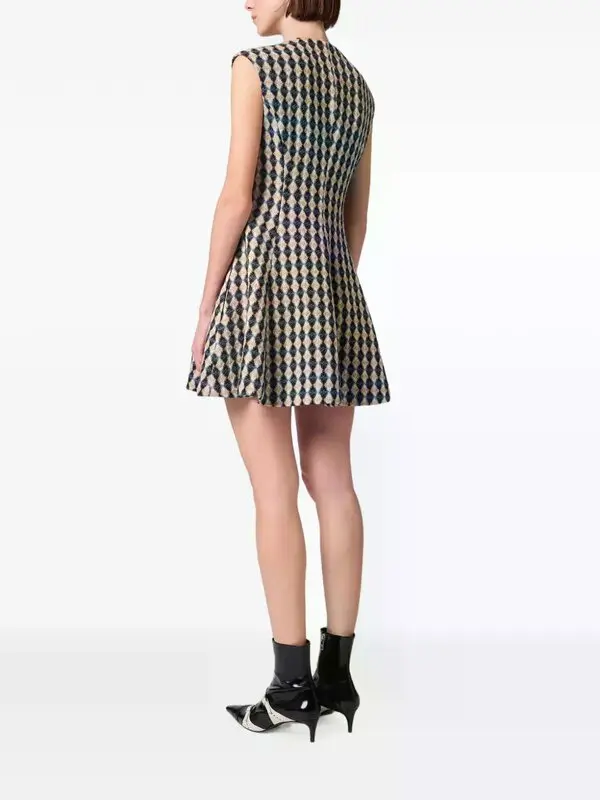 MSGM Argyle Pattern Button-front Dress