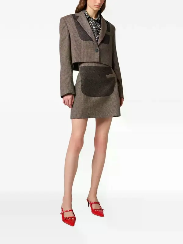MSGM Check-pattern Cropped Jacket
