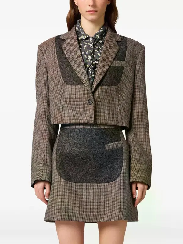 MSGM Check-pattern Cropped Jacket