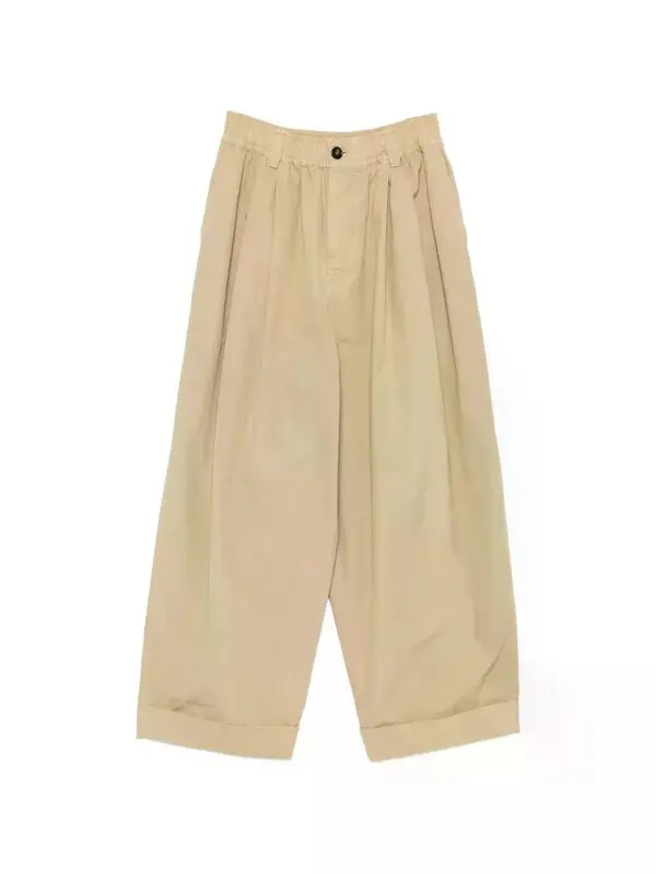 Marni Pleated Wide-leg Trousers - Neutrals