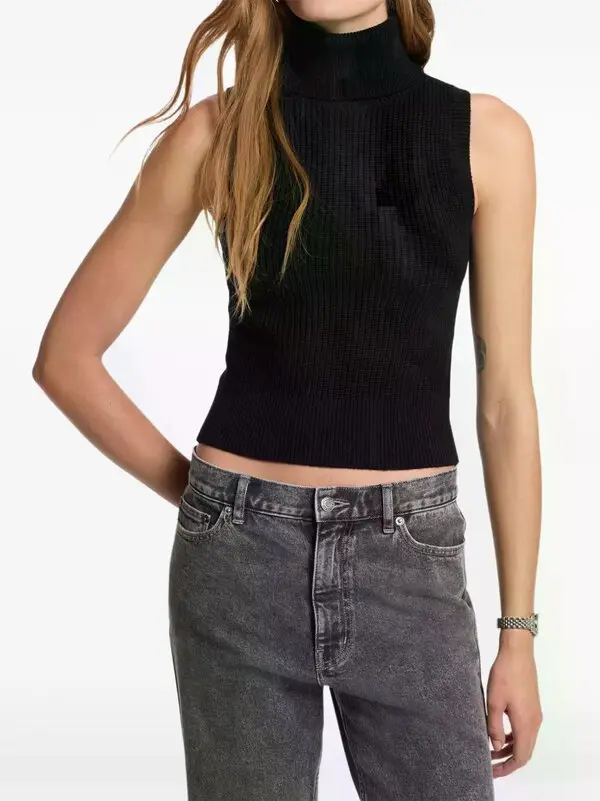 Michael Kors Ribbed Roll-neck Sleeveless Top