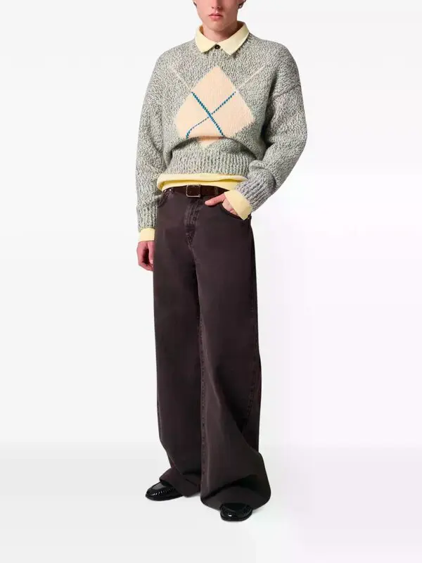 MSGM Logo-embroidered Polo-collar Sweater