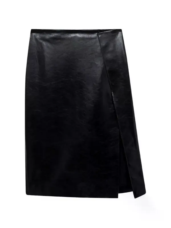 MSGM High-waisted Midi Skirt With Front Slit