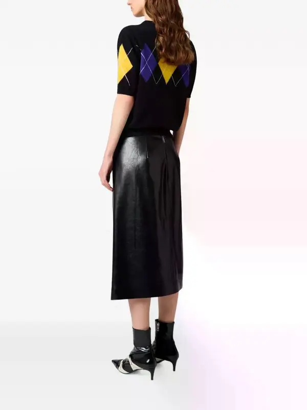 MSGM High-waisted Midi Skirt With Front Slit