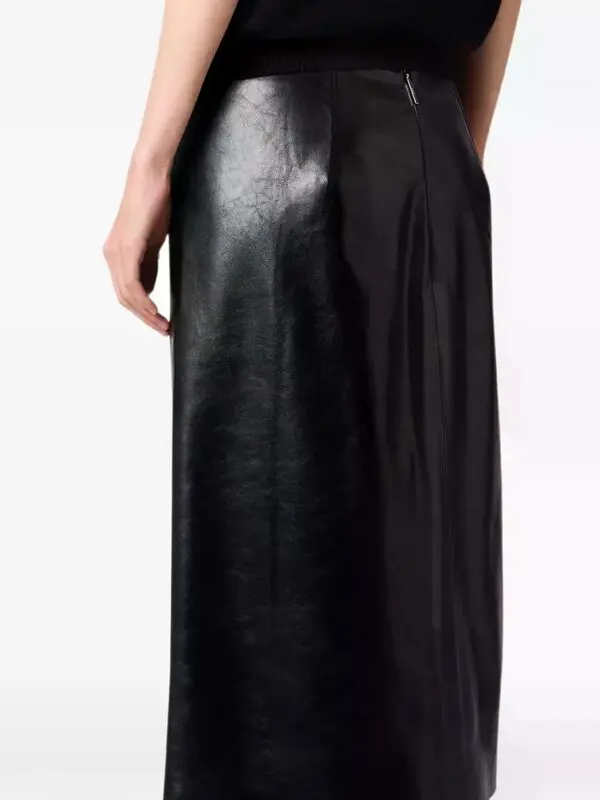 MSGM High-waisted Midi Skirt With Front Slit