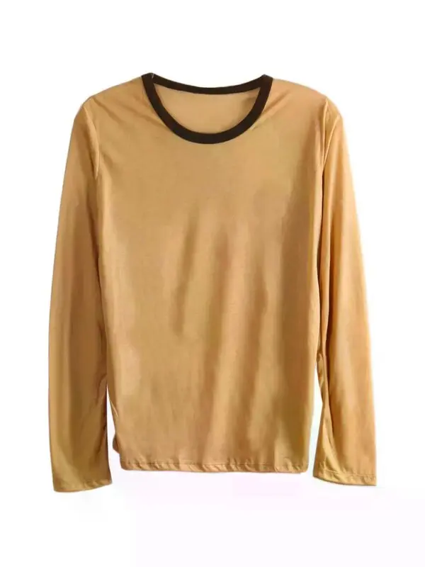 BASERANGE Contrast Trim Long-sleeve T-shirt - Neutrals