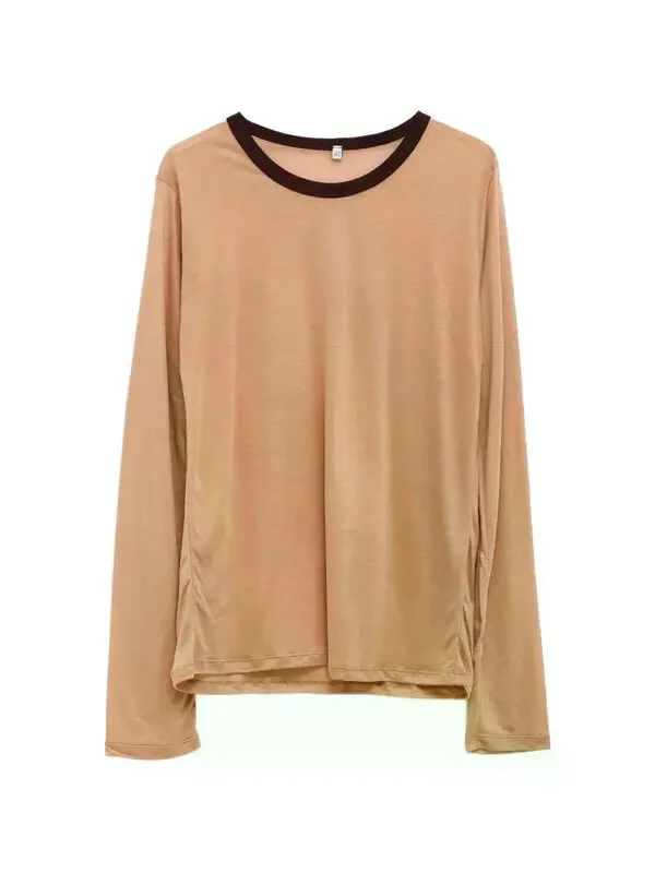 BASERANGE Contrast Trim Long-sleeve T-shirt - Neutrals