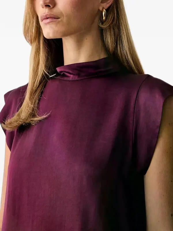 FRACOMINA Short Sleeve Satin Top
