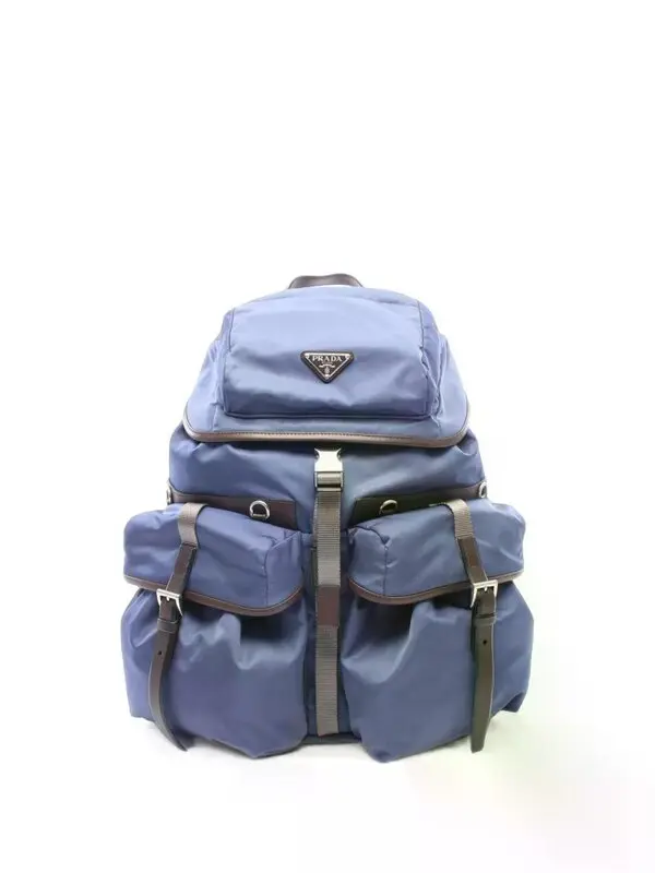 Prada 2020s Triangle-logo Backpack - Blue