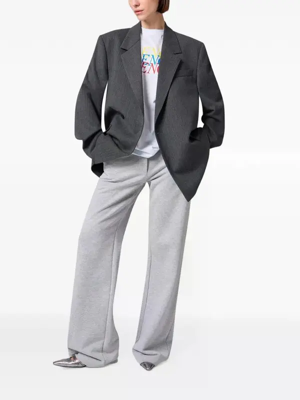 MSGM Embroidered Logo Wide-leg Track Pants
